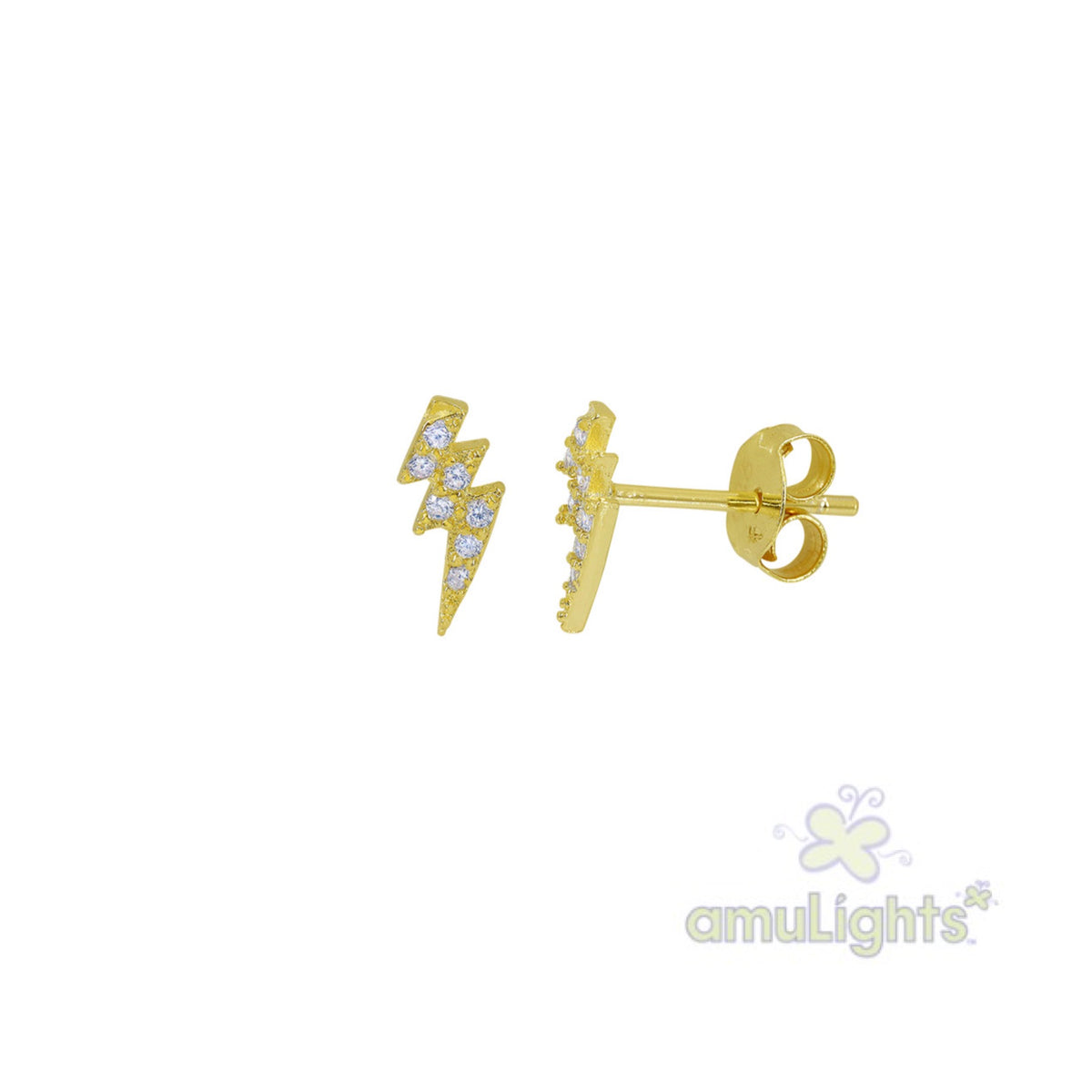 Lightening Earrings; Gold – amulights